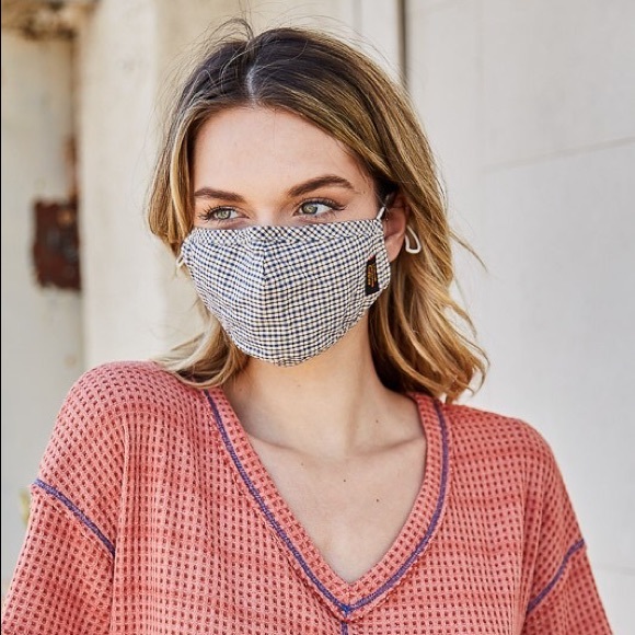 Accessories | Unisex Checkered Pattern Filter Insert Face Mask | Poshmark